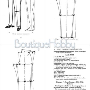 Vintage Pattern Drafting Trousers,mens Sewing Patterns,printable Book ...