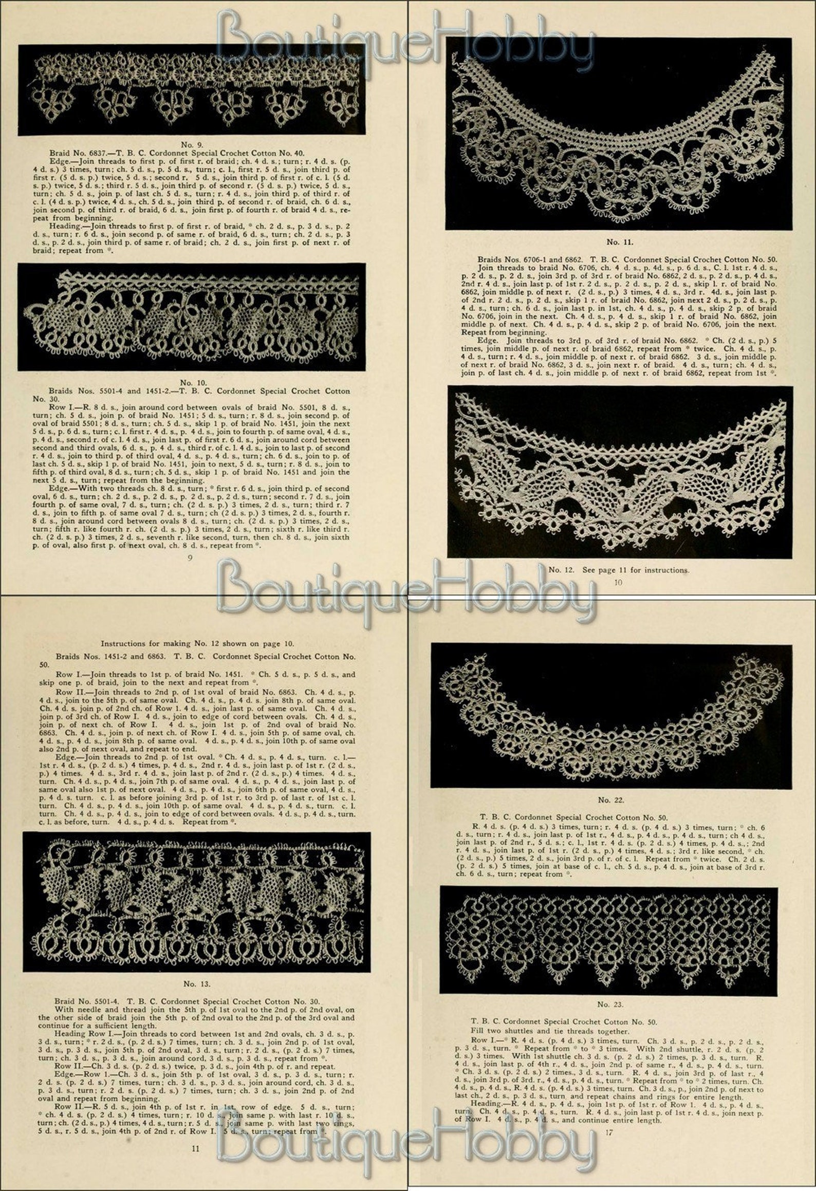 Vintage Tatting Patterns Tutorialhand Made Lace Rare | Etsy