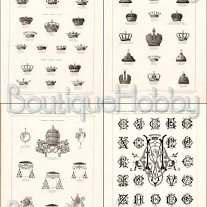 2000 Victorian Monograms,monogram Font,alphabet Illustration Heraldic ...