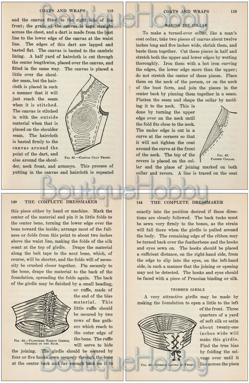 Vintage Dressmaking Guide Book,making Clothes and Millinery,sewing ...