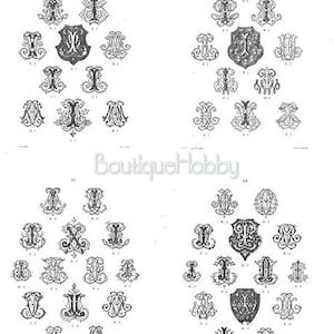 Victorian Monogram Font Louis Xiv,vintage Lettering,alphabet Font ...