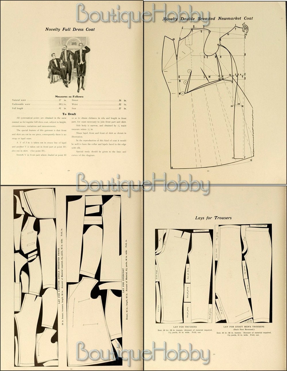 Vintage 1907 Men's Suit & Tuxedo Sewing Patterns (PDF) - Etsy