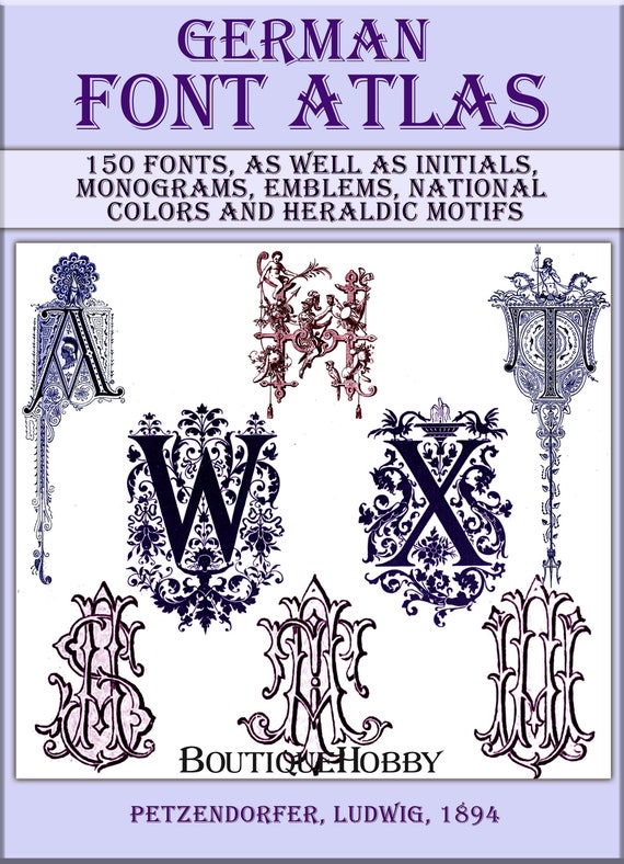 Vintage German Monogram Fontsalphabetinitials Instant | Etsy