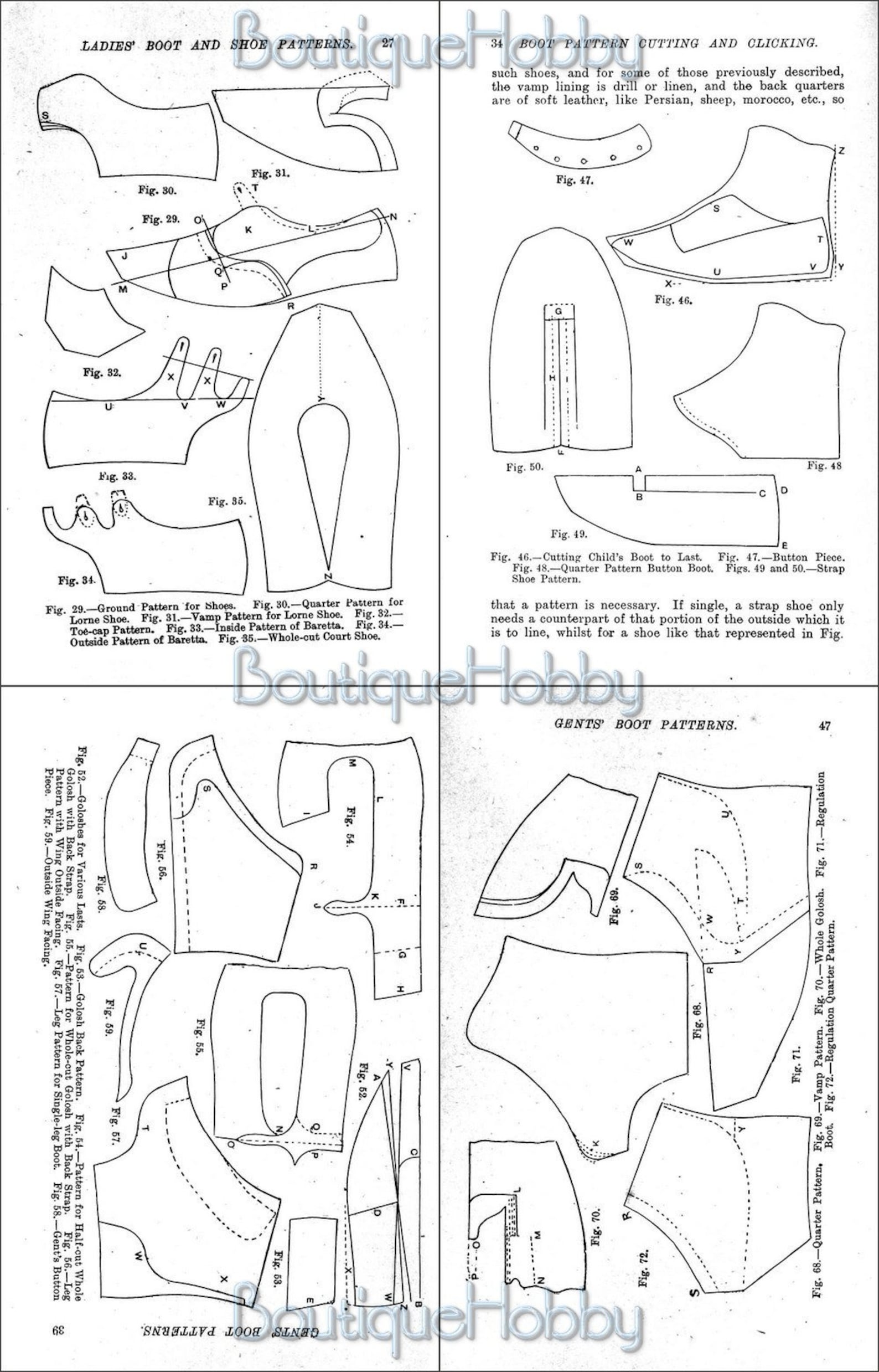 How to Make SHOES Shoe Pattern Cuttingvintage Shoe Sewing - Etsy