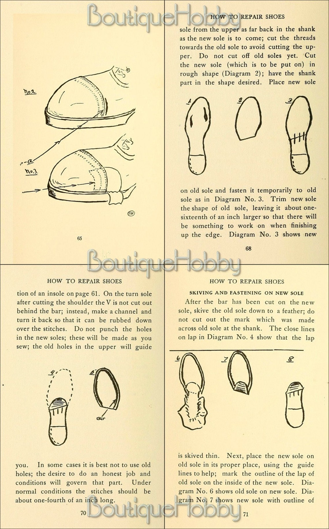 How to Repair Shoes,crafting Books,hand Made Antique Shoes,shoe Making ...