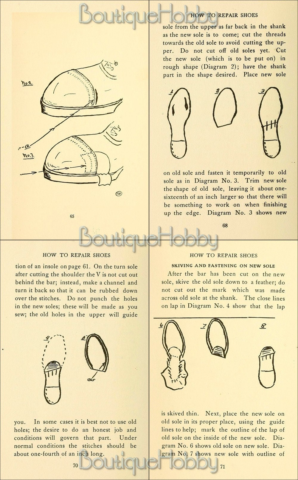How to Repair Shoes,crafting Books,hand Made Antique Shoes,shoe Making ...