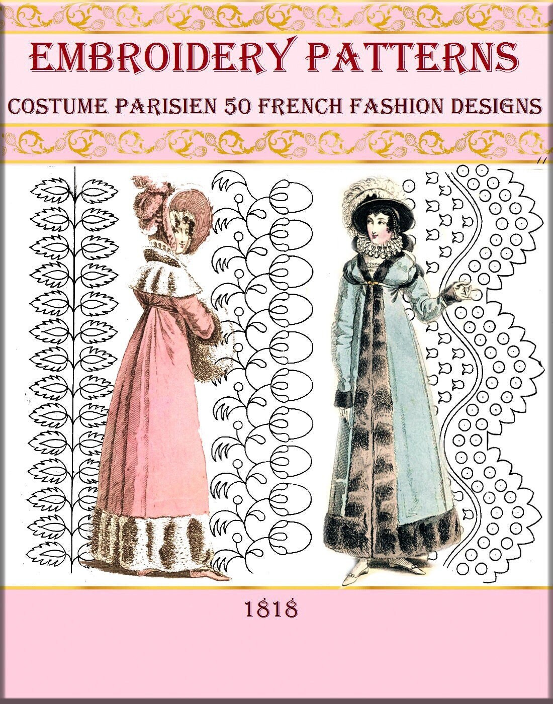 Vintage French Fashion Designs Hand Embroidery - Etsy