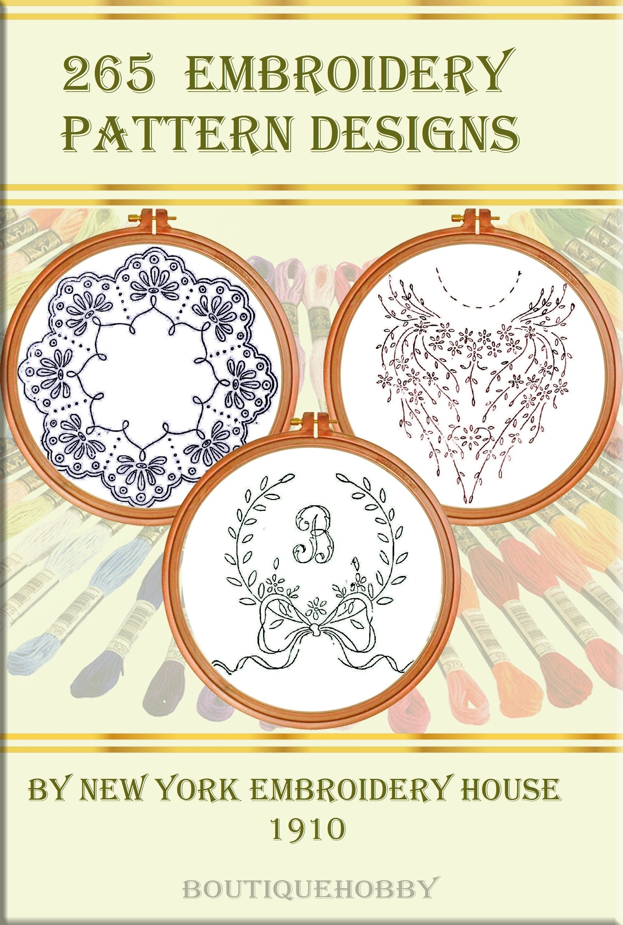 265 Embroidery Patterns Designs Old Bookart Hand - Etsy