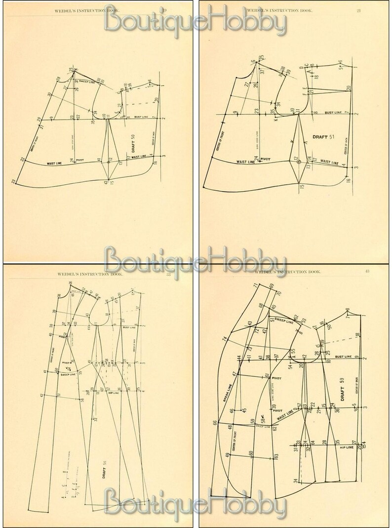 Vintage Dressmaking Instruction Book,drafting Garments,sewing Manual - Etsy