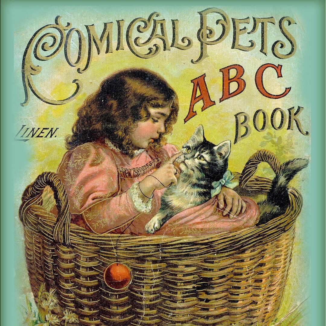 Vintage Childrens ABC Book Old Printable Alphabet,digital Illustrated ...