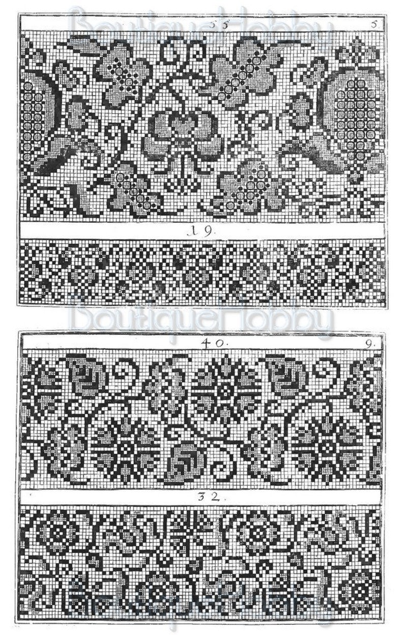 German Vintage Cross Stitch Patterns Book-4,antique Digital Embroidery ...
