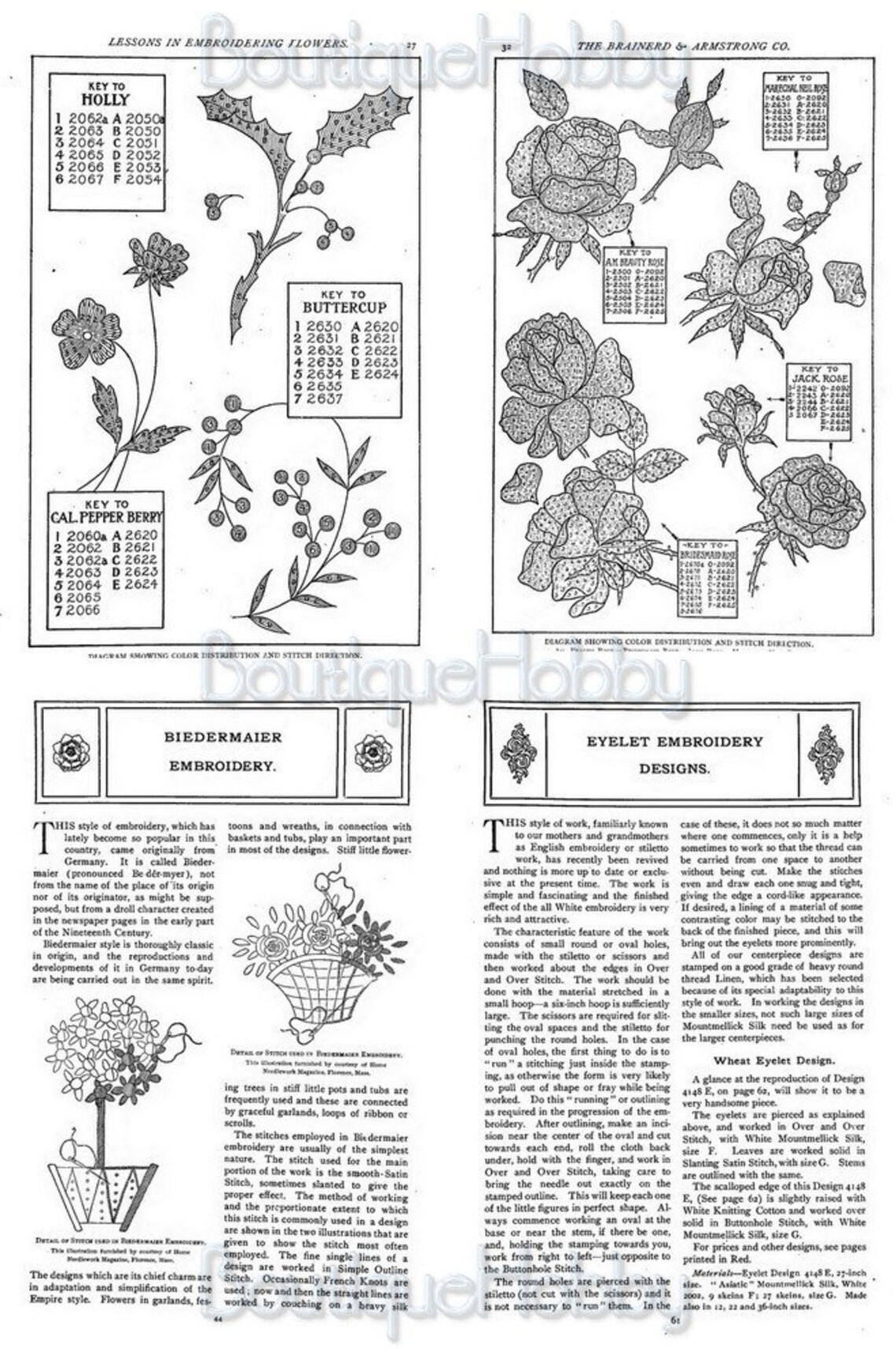 Victorian Hand Beginners Embroidery Pattern Book EMBROIDERY - Etsy