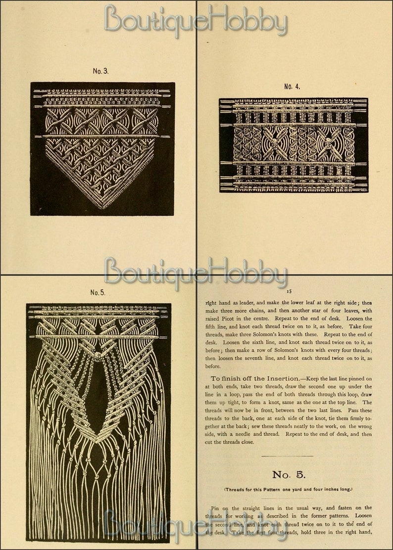 Victorian Vintage Macrame Patternstutorial Lace - Etsy