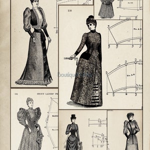 Victorian Historical Pattern Dress,costume Patterns,antique Rare Book ...