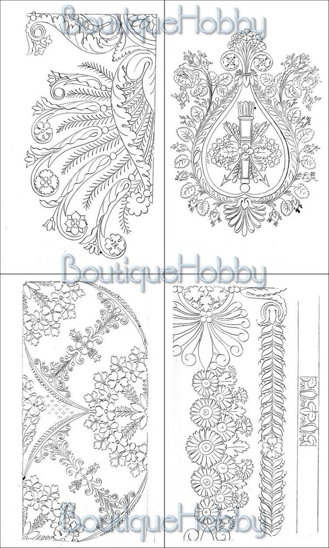 Hand French Vintage Embroidery Patternsdesigns Motifspattern | Etsy