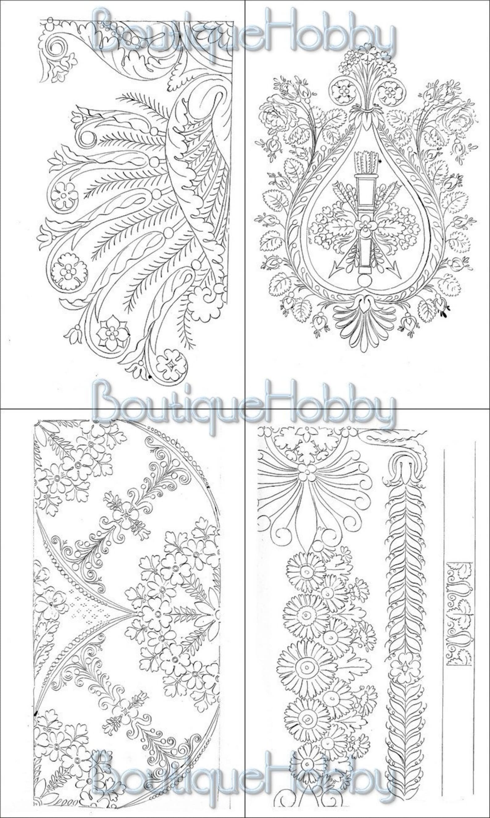 Hand French Vintage Embroidery Patternsdesigns Motifspattern - Etsy