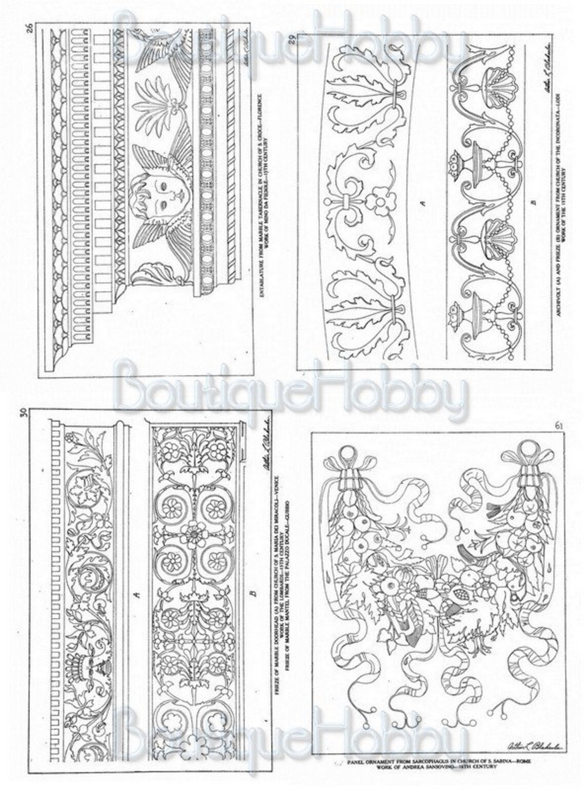 Historical Design Elements,vintage Italian Ornaments Tutorial,embossed ...