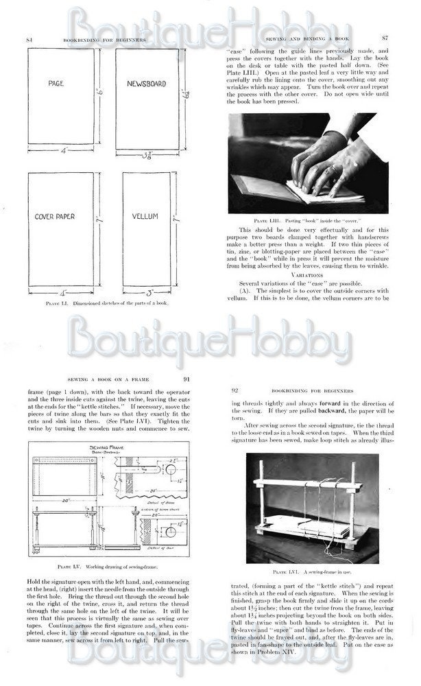 How to Bookbinding Bookhome Tutorial Bookbinding for | Etsy