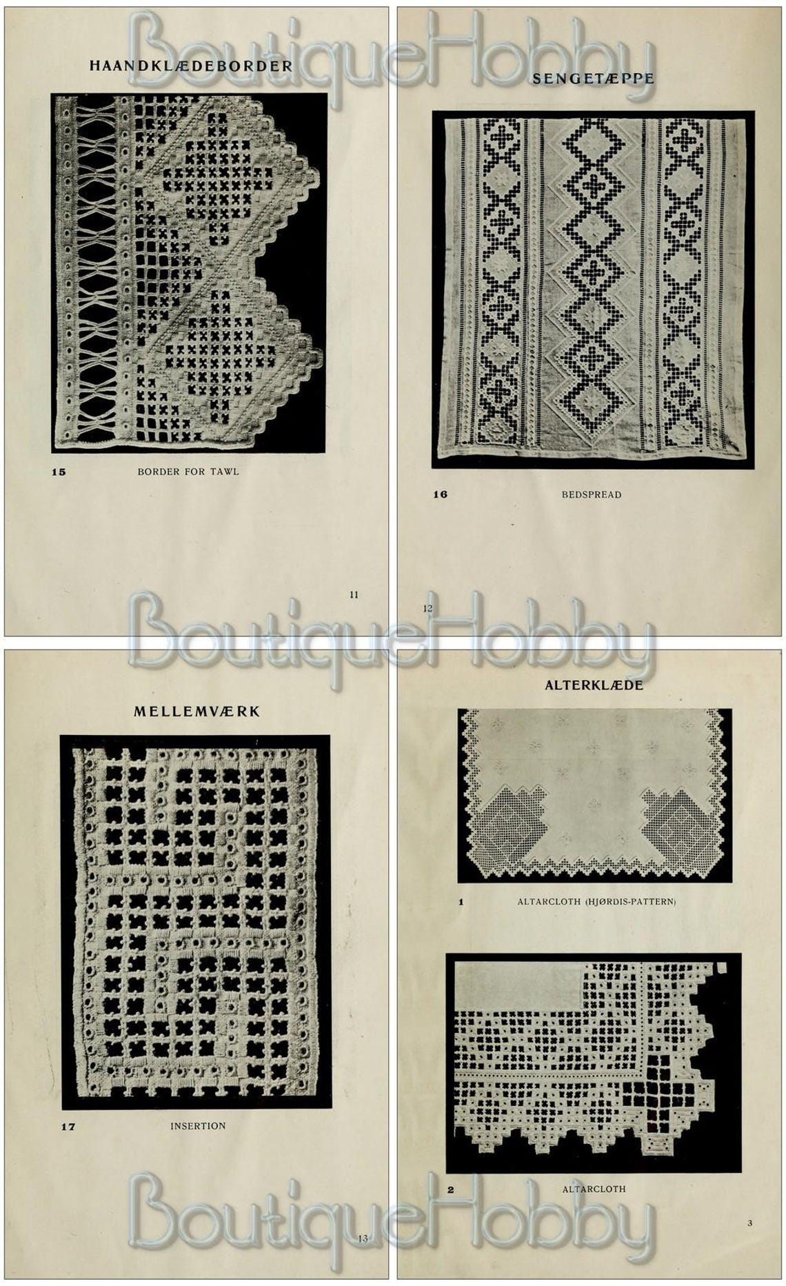 Vintage Designs for Hardanger Embroidery, Pdf Book Instant Digital ...