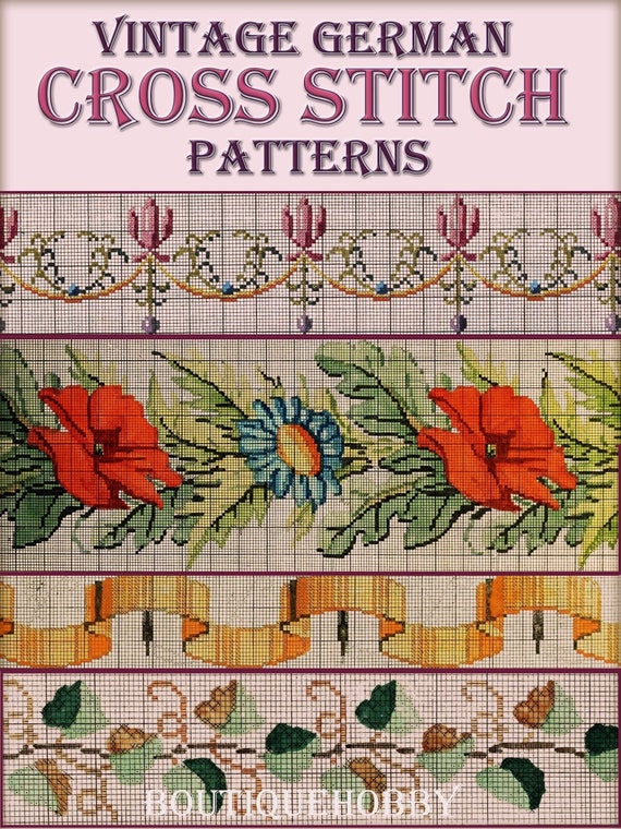 German Vintage Cross Stitch Patterns Bookantique Digital - Etsy