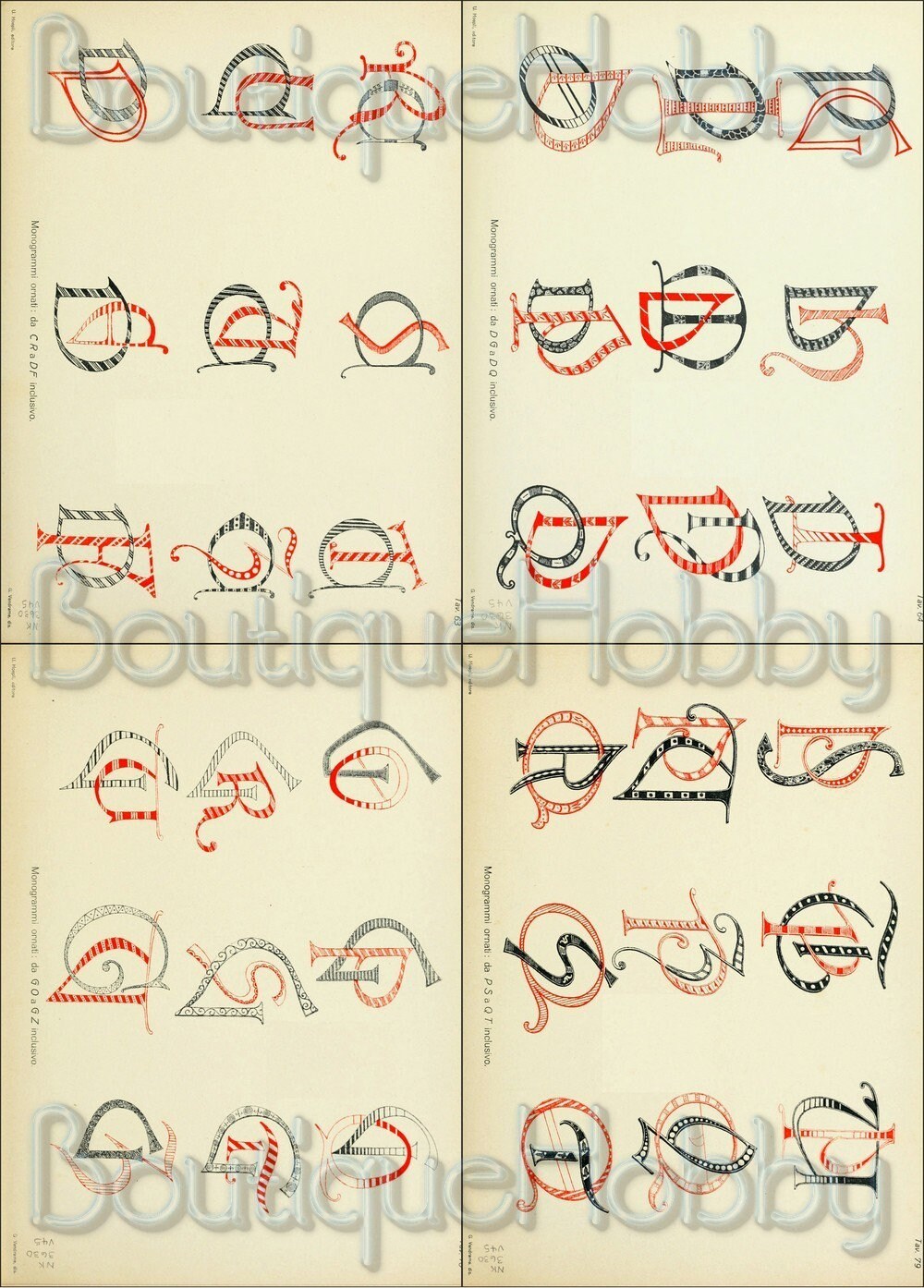 Vintage Italian Monogram Fontsart Deco Lettersalphabets - Etsy