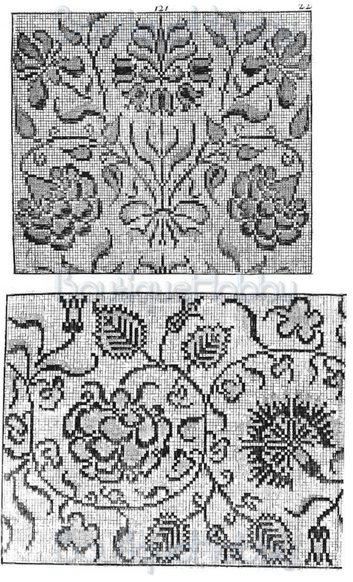 German Vintage Cross Stitch Patterns Book-3,antique Digital Embroidery ...