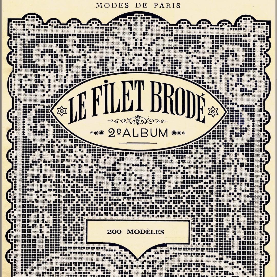 French Filet Crochet Collection Pattern 1929,vintage Designs ...