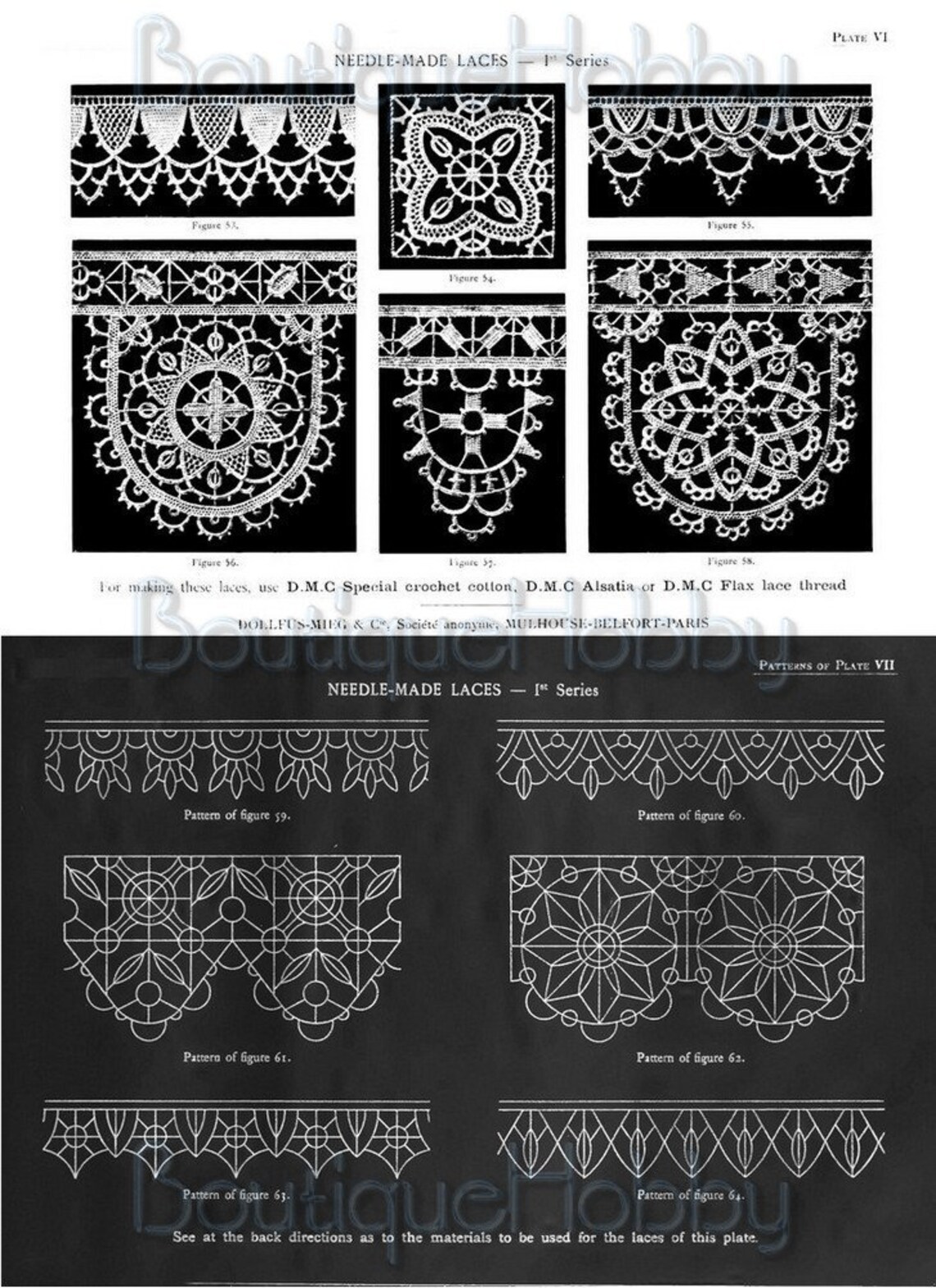 Vintage Needlework Design,patterns Hand Made Lace,diy Needlework ...