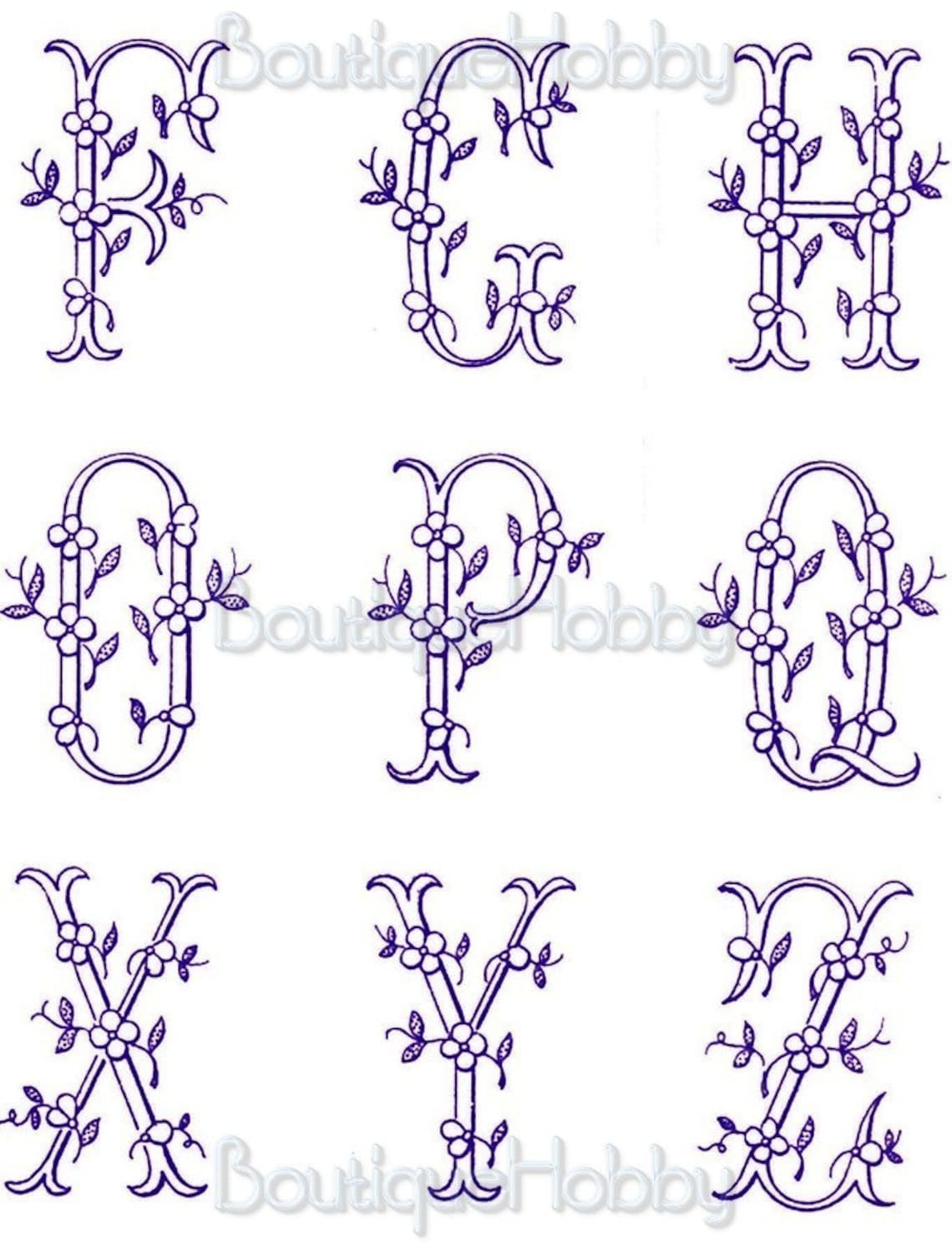 25 Victorian Alphabet Embroidery Designs-2embroidery - Etsy