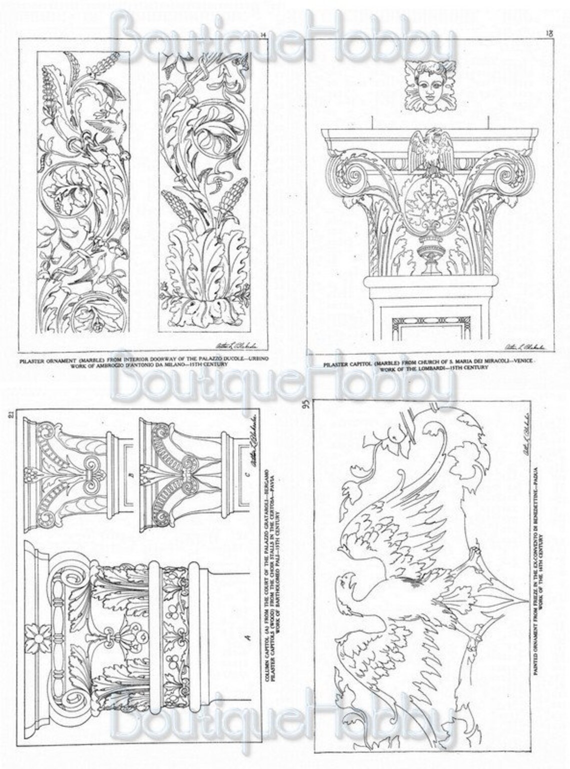 Historical Design Elements,vintage Italian Ornaments Tutorial,embossed ...