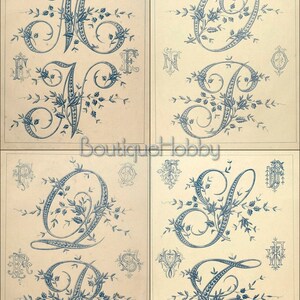 Vintage Embroidery Alphabet,logo Designs,printable Lettering Initials ...