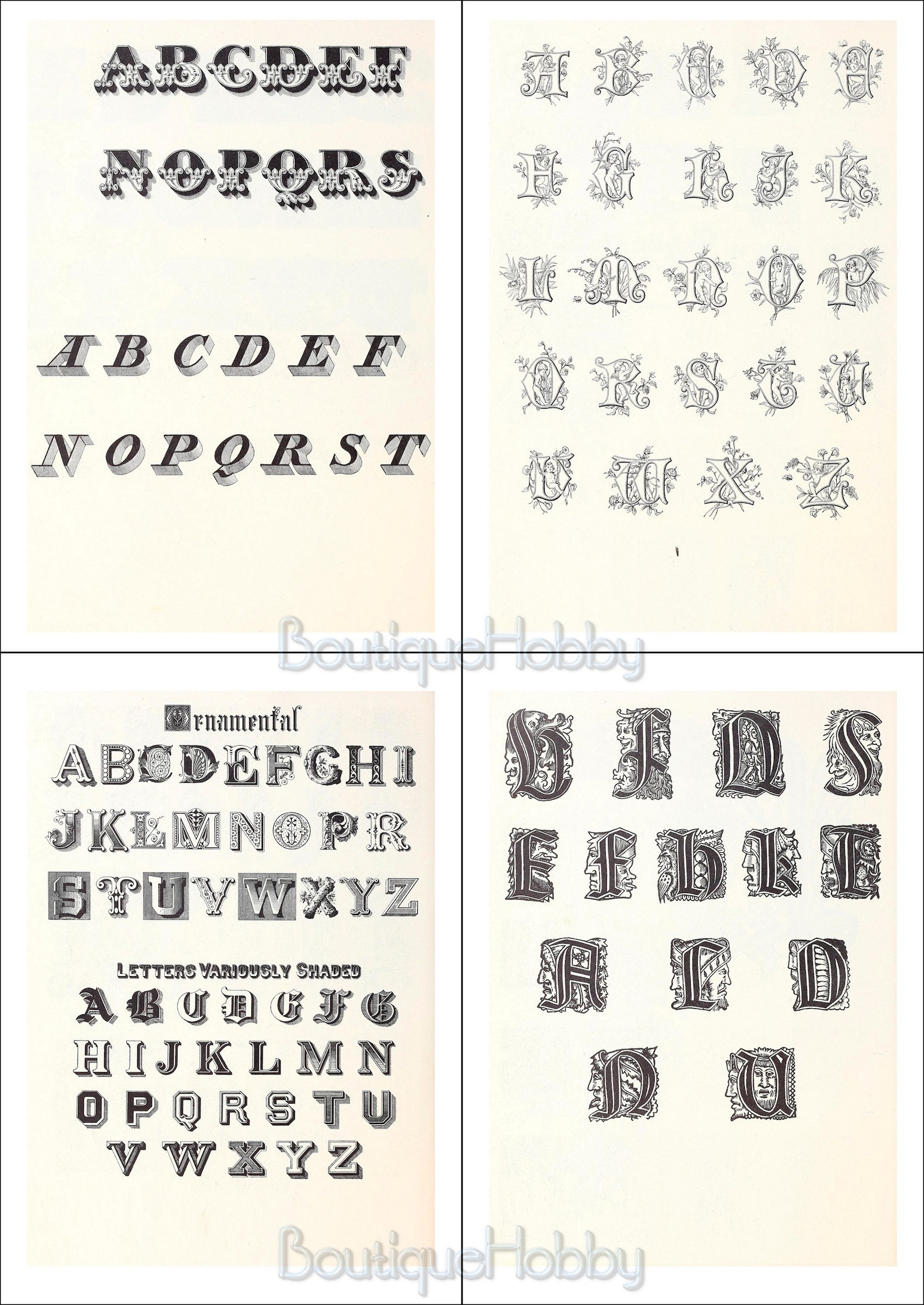 Vintage Decorative Alphabet Styleslettering Design - Etsy