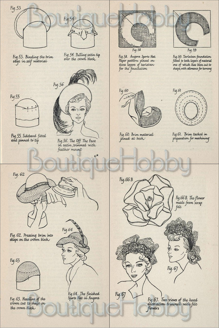 How to Make Millinery,instruction Vintage Hats,practical Millinery, Pdf ...