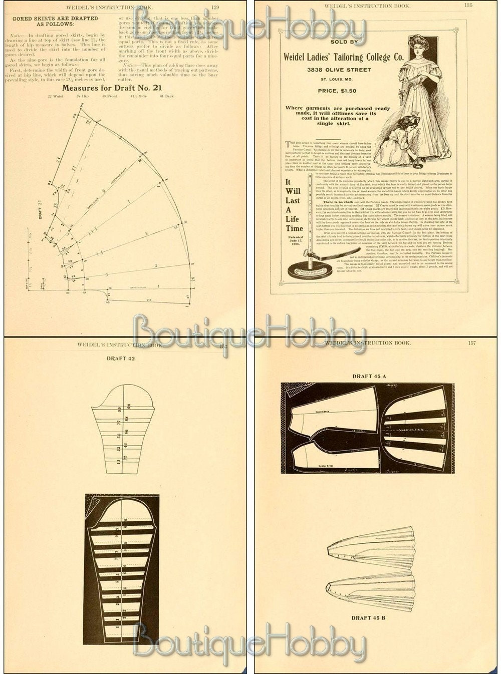 Vintage Dressmaking Instruction Book,drafting Garments,sewing Manual - Etsy