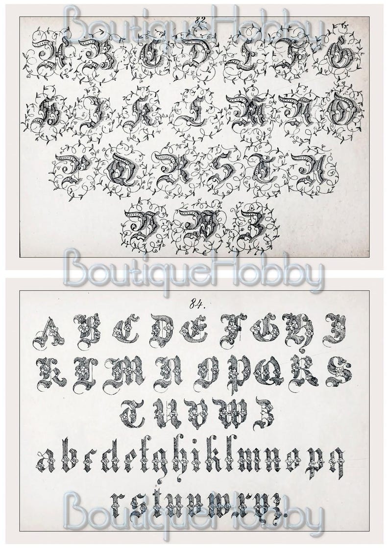 Vintage German Designs Fonts for Embroidery 1869,instant Download - Etsy