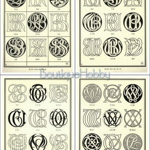 Vintage Monogram Alphabet Fonts,victorian Art Instant Download - Etsy