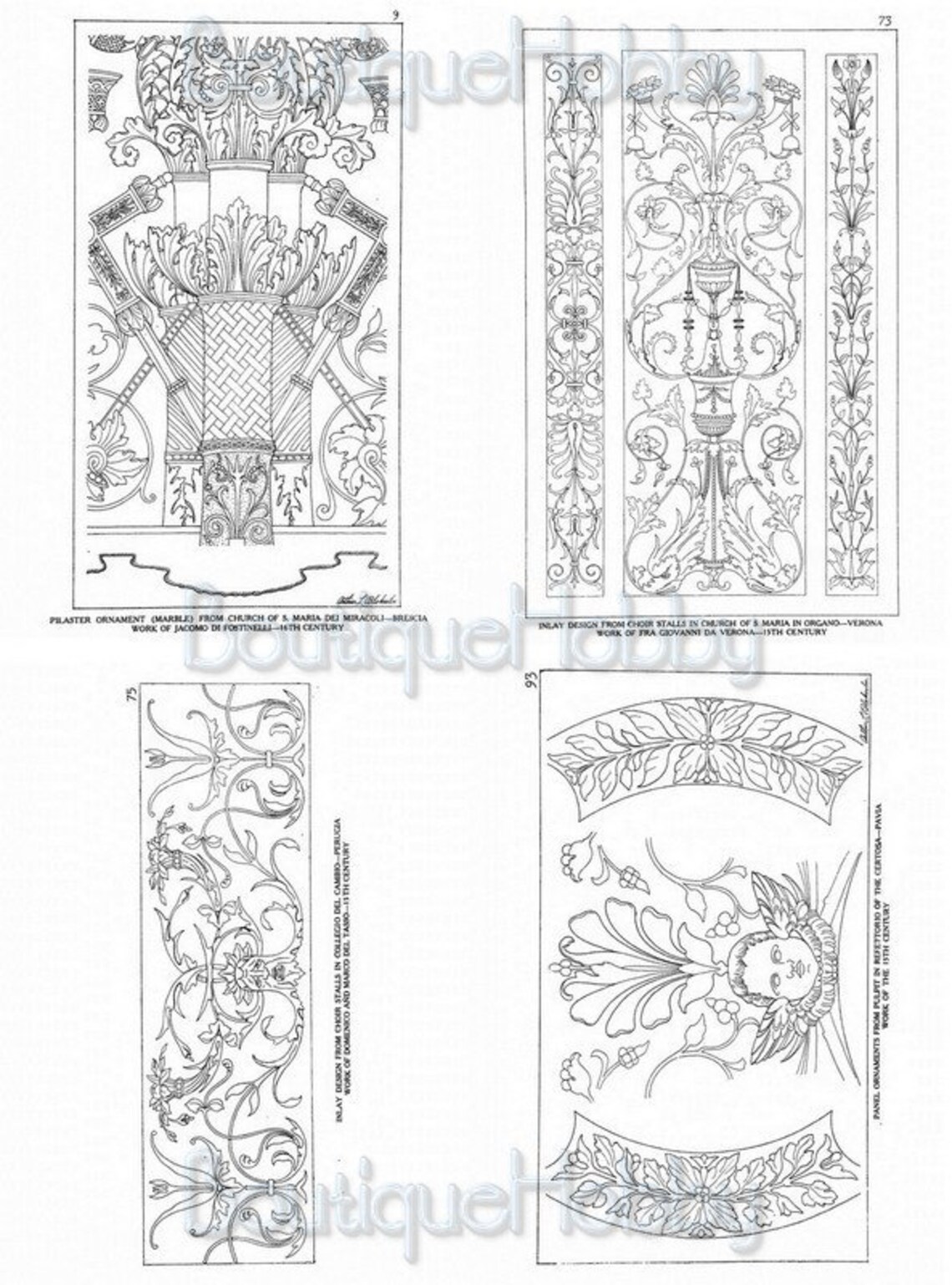 Historical Design Elements,vintage Italian Ornaments Tutorial,embossed ...