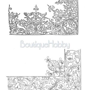 Antique German Embroidery Motif Ornament Pattern,germany Patterns 1619 ...