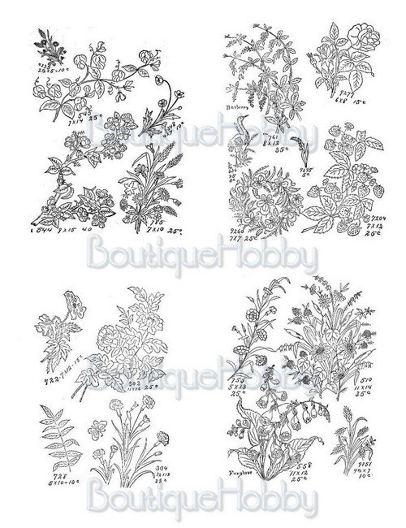 Vintage Victorian Hand Art Embroidery Motifs Pdf 500 Pattern - Etsy