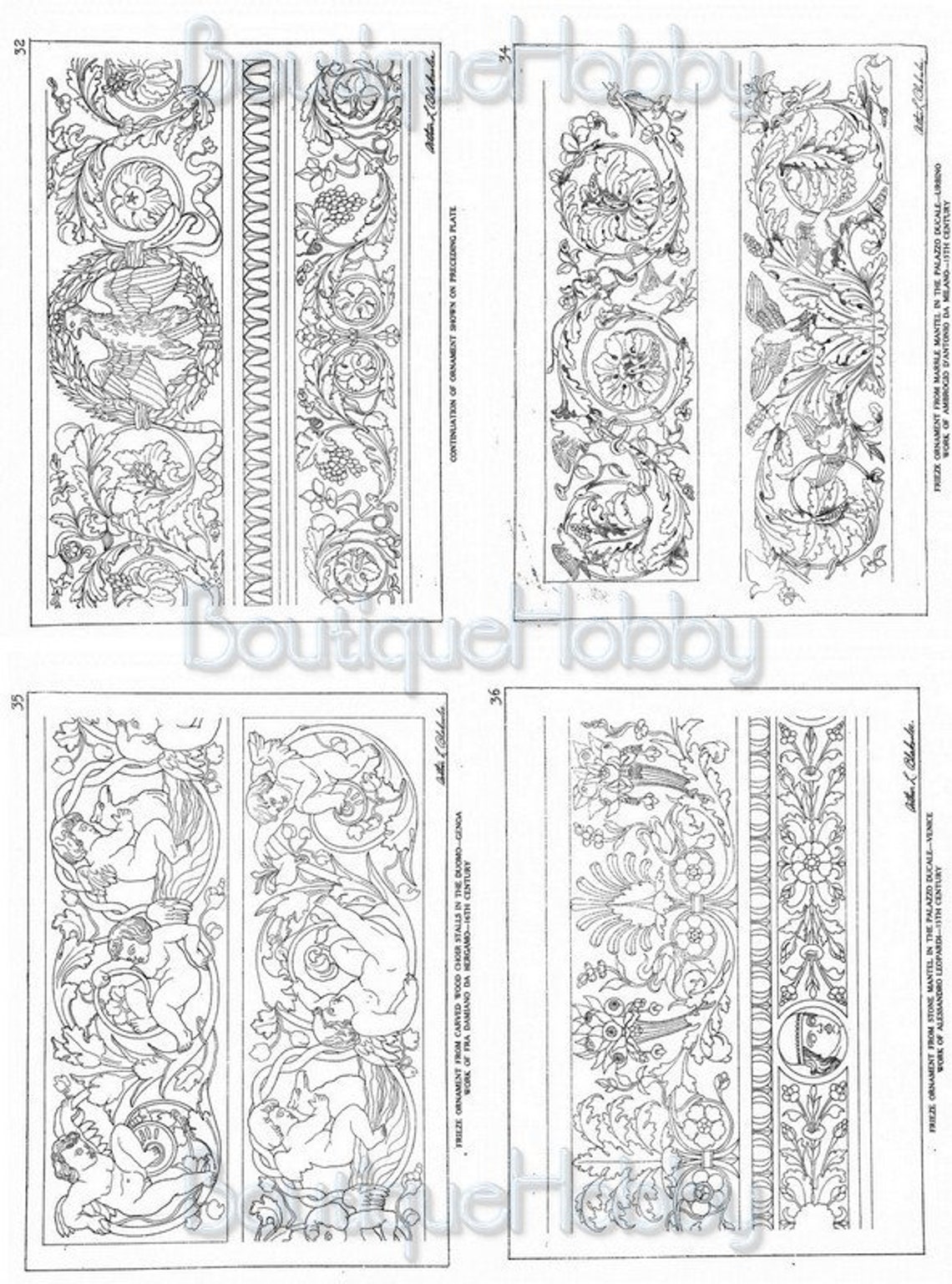 Historical Design elementsvintage italian ornaments | Etsy