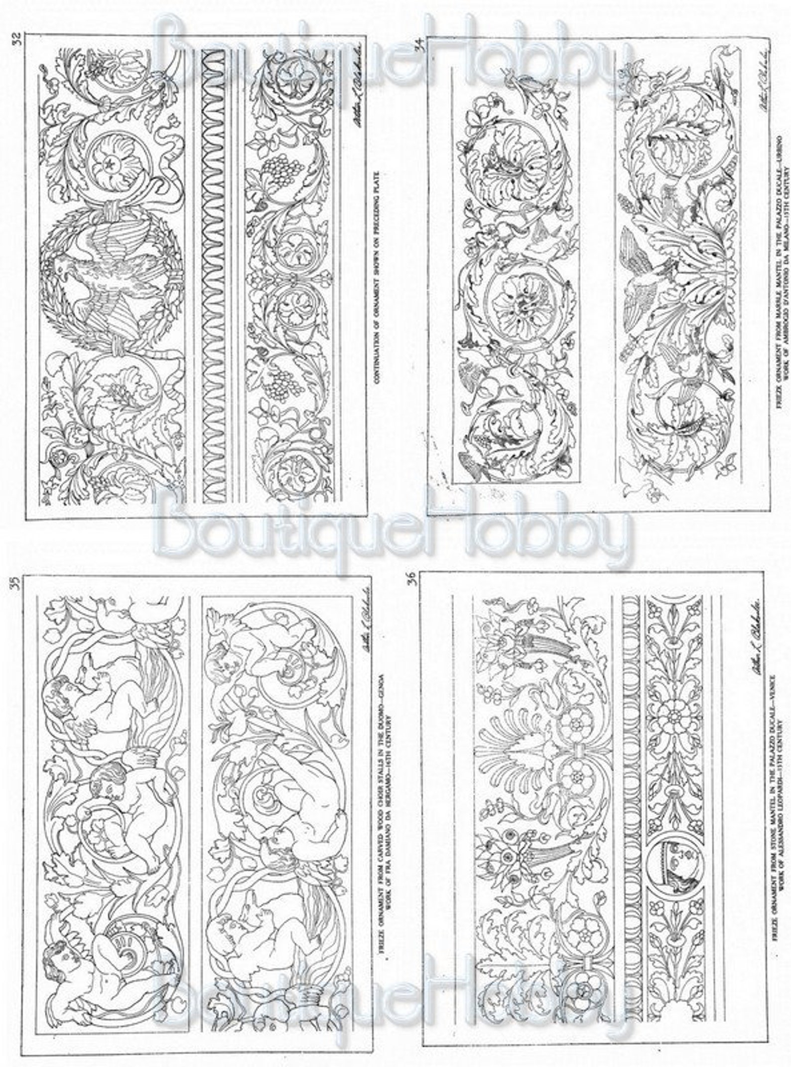 Historical Design Elementsvintage Italian Ornaments - Etsy