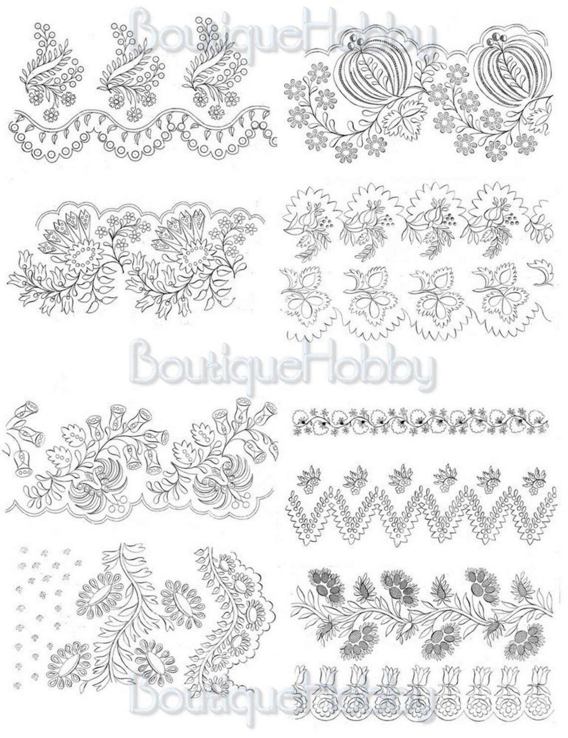 Victorian vintage Hand Embroidery Pattern Designs-2Sampler | Etsy