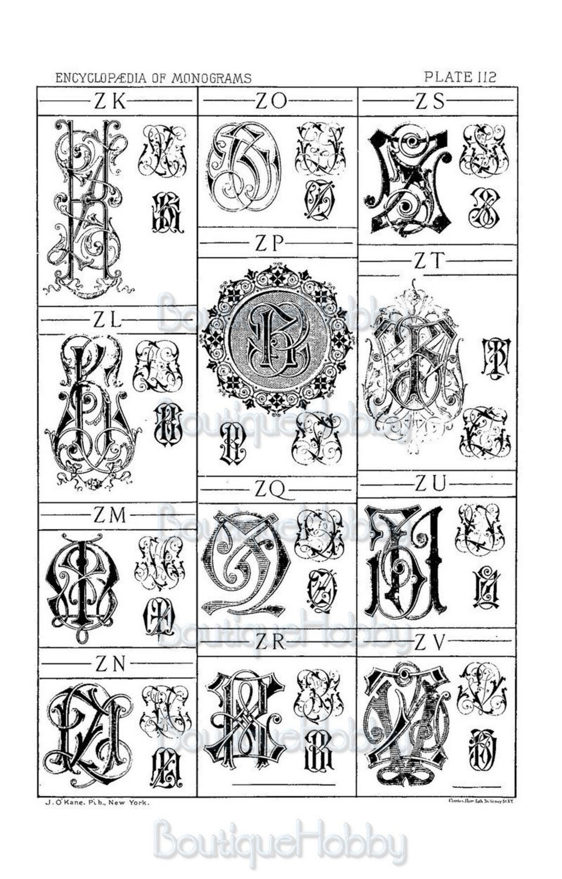 Monograms vintage booksembroidery fontold books ENCYCLOPEDIA | Etsy