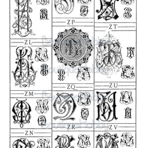 Monograms vintage booksembroidery fontold books ENCYCLOPEDIA | Etsy