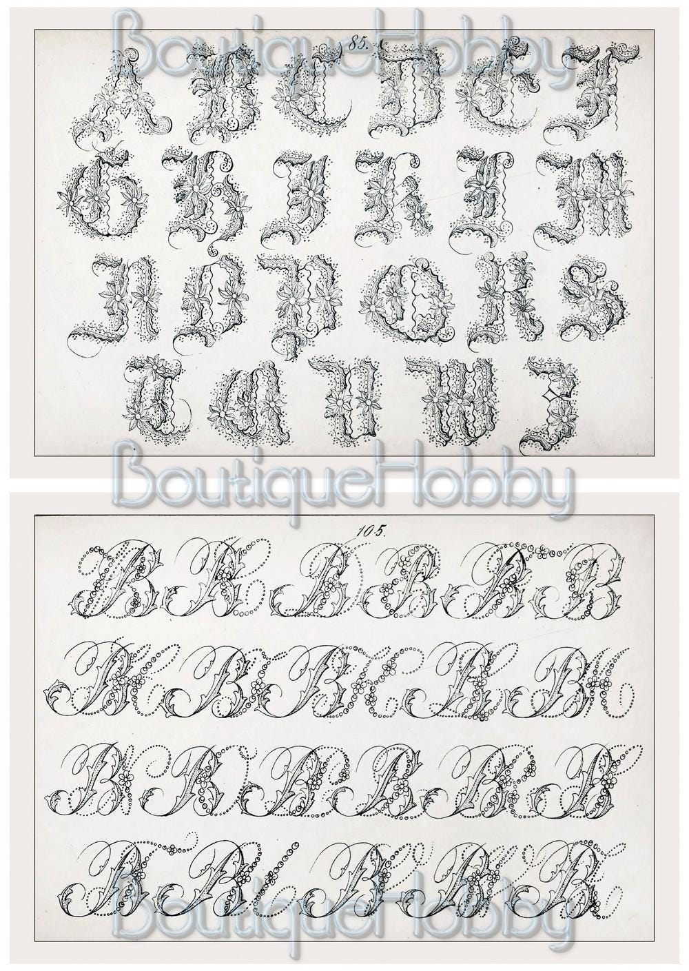 Vintage German Designs Fonts for Embroidery 1869,instant Download - Etsy