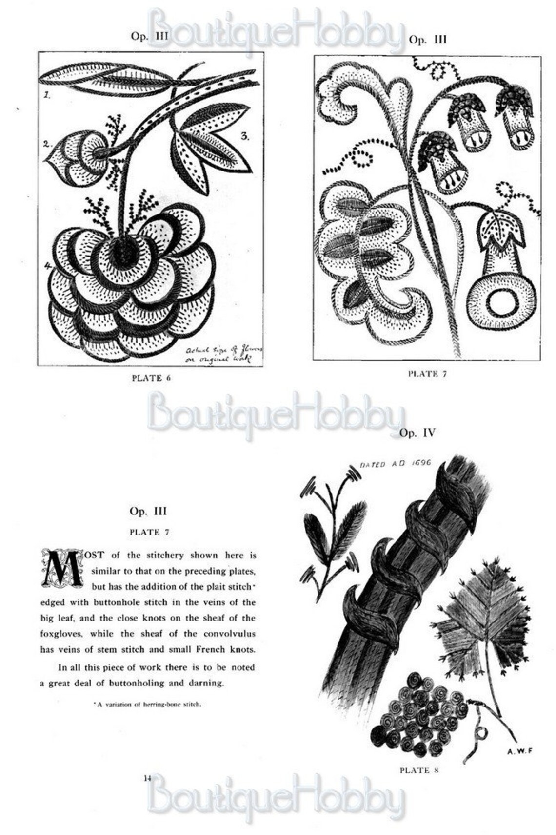 Vintage Hand Crewel Embroidery Pattern,designs Book - Etsy