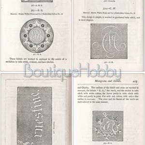 Vintage Monogram Embroidery Book,victorian Instructions Monograms and ...