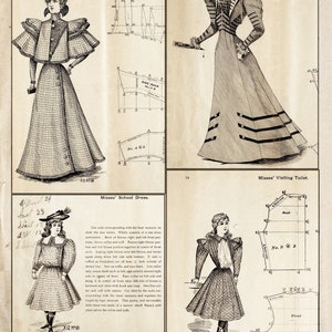 Victorian Book, Vintage Sewing Patterns 17 Dresses, the Garment Cutter ...