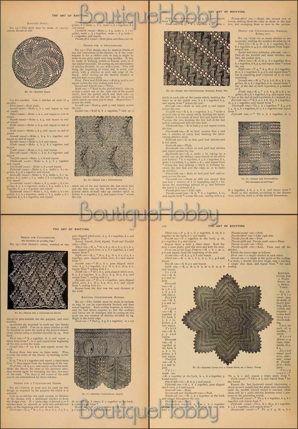 Vintage Knitting Book,hand Knit Instructions Tutorial Pattern,the Art ...