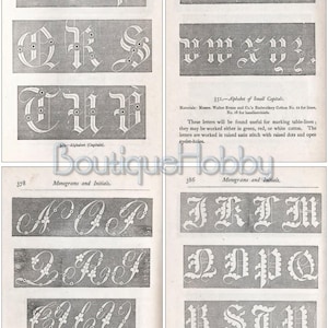 Vintage Monogram Embroidery Book,victorian Instructions Monograms and ...